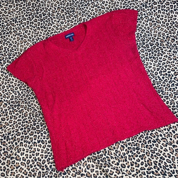 Vintage | Tops | Vintage Tee Fuzzy Y2k Limited Too Metallic Shiny Red ...